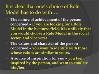Identifying life changing role models | PPT