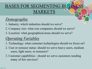 Identifying market segments & targets | PPT