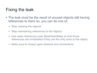 Identifying memory leaks in Android applications | PDF