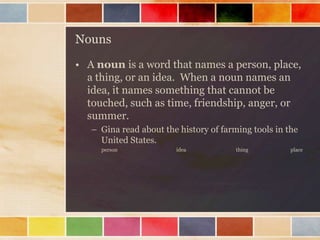 Identifying nouns 2014 | PPTX