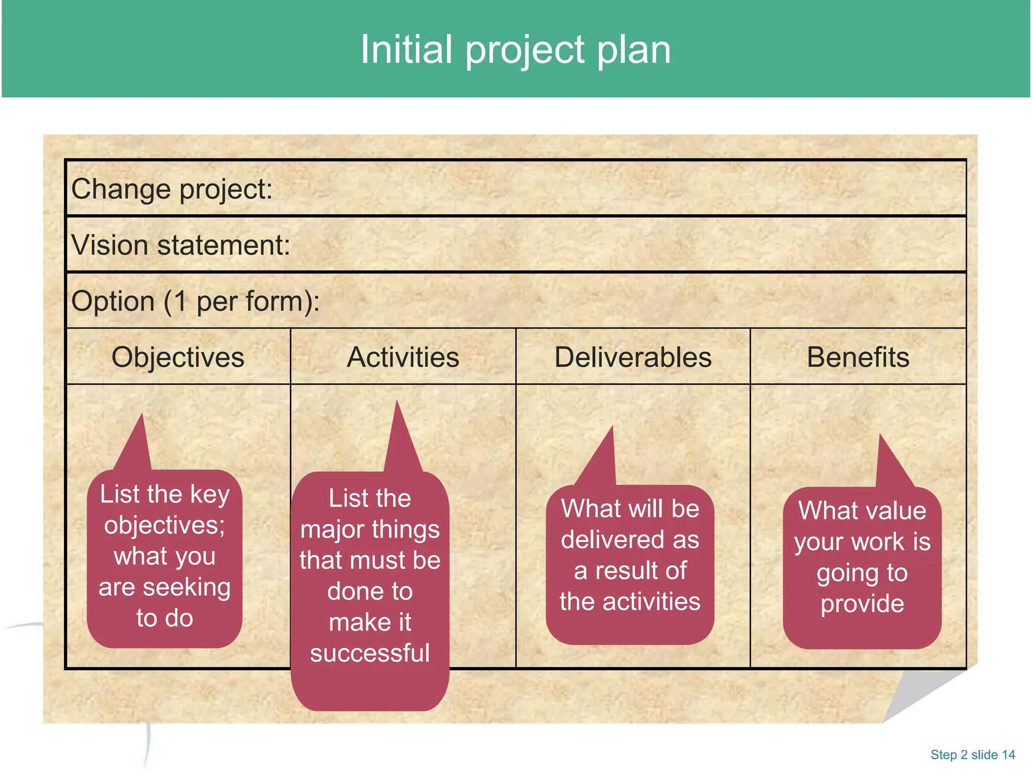Change@Work 1 - Identifying options workshop 1 | PPT