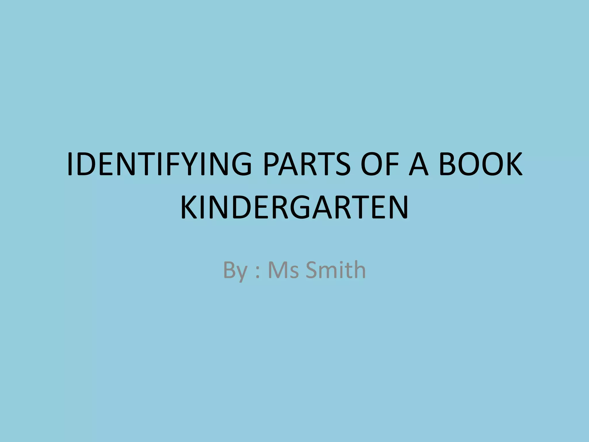Identifying parts of a book | PPTX