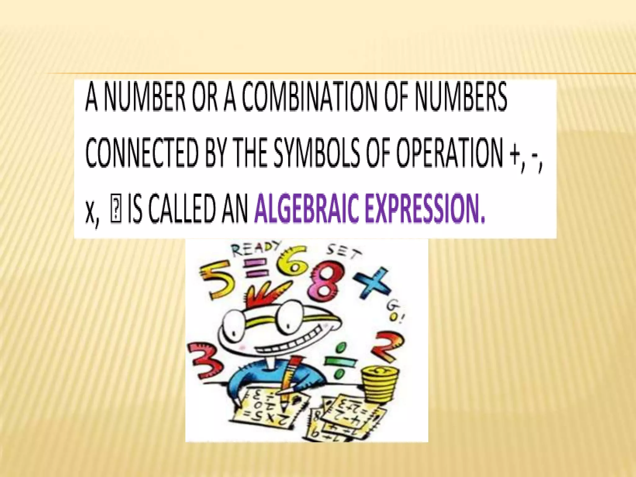 Identifying parts of algebraic expressions | PPTX
