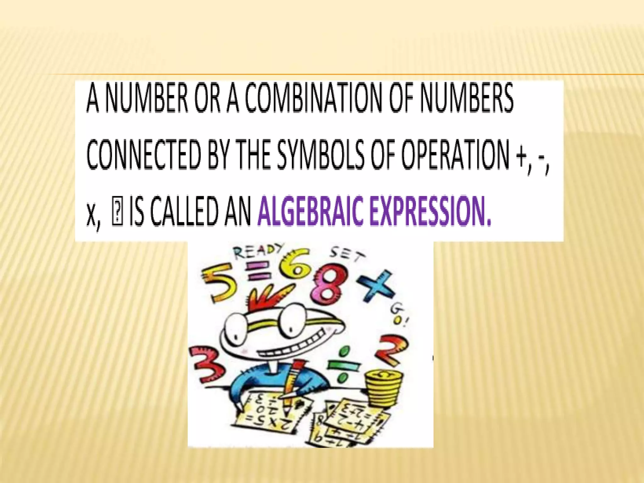 Identifying parts of algebraic expressions | PPTX