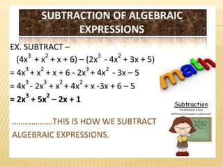 Identifying parts of algebraic expressions | PPTX