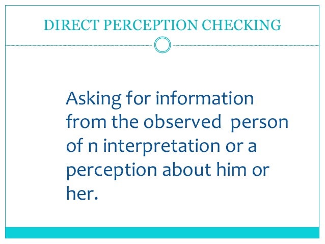 Identifying perception barriers