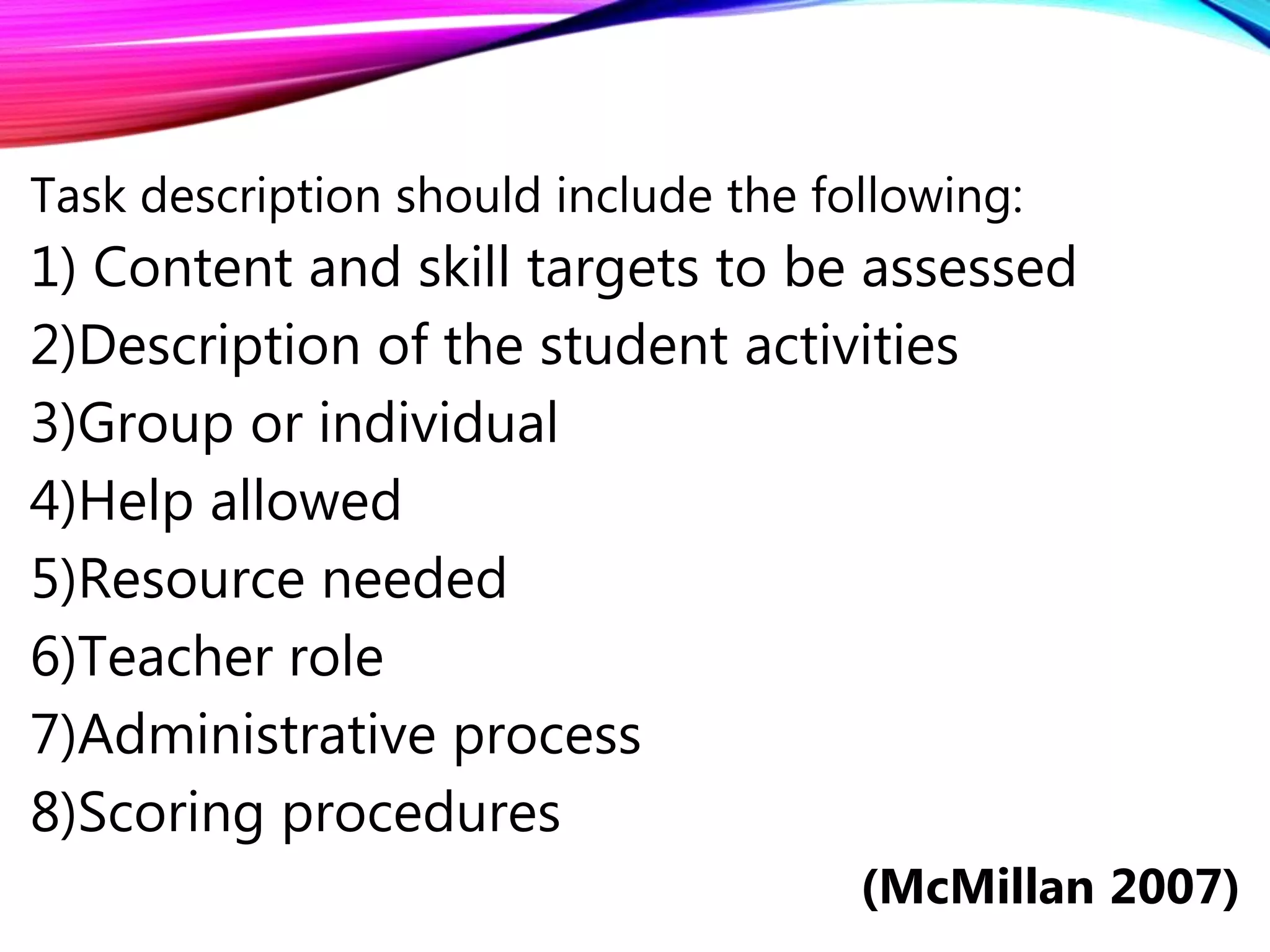 Identifying performance tasks | PPTX