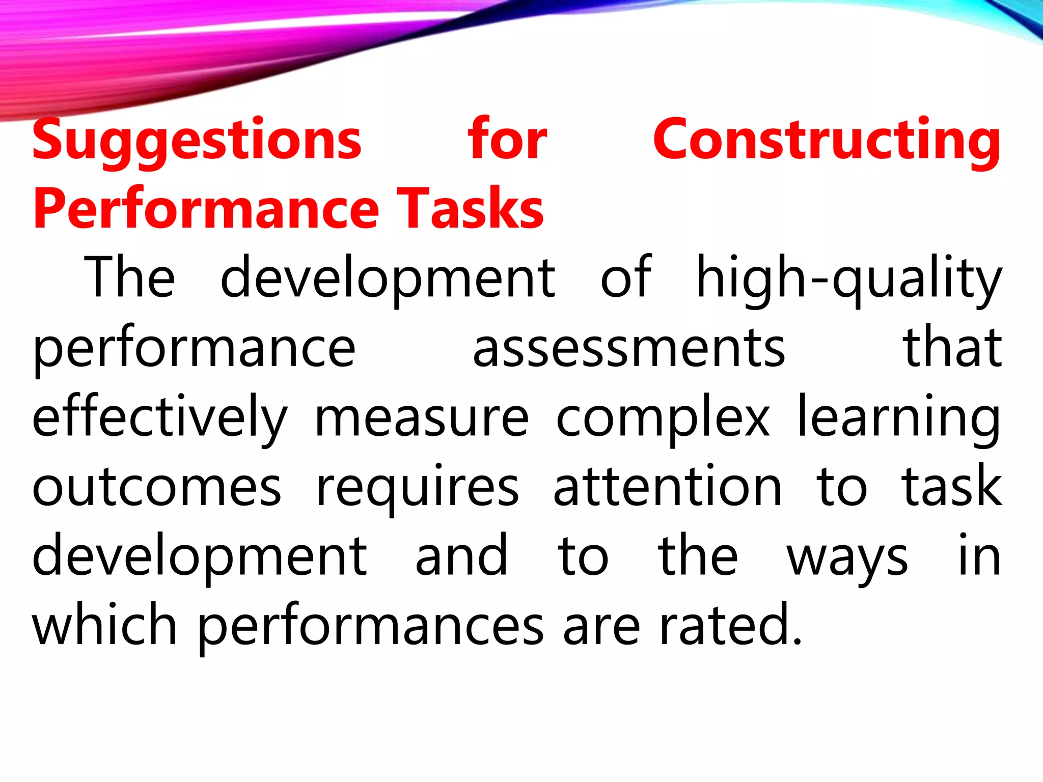 Identifying performance tasks | PPTX