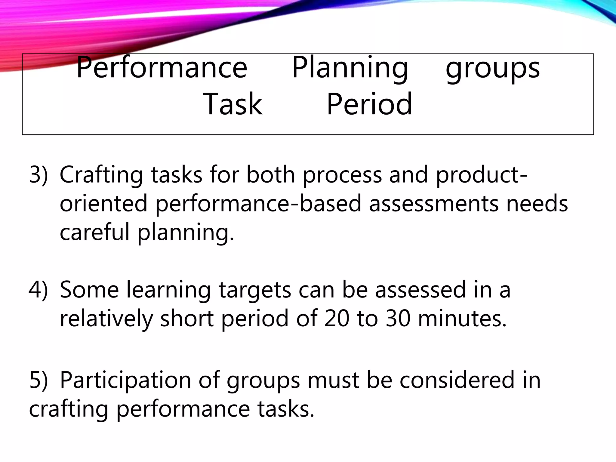 Identifying performance tasks | PPTX