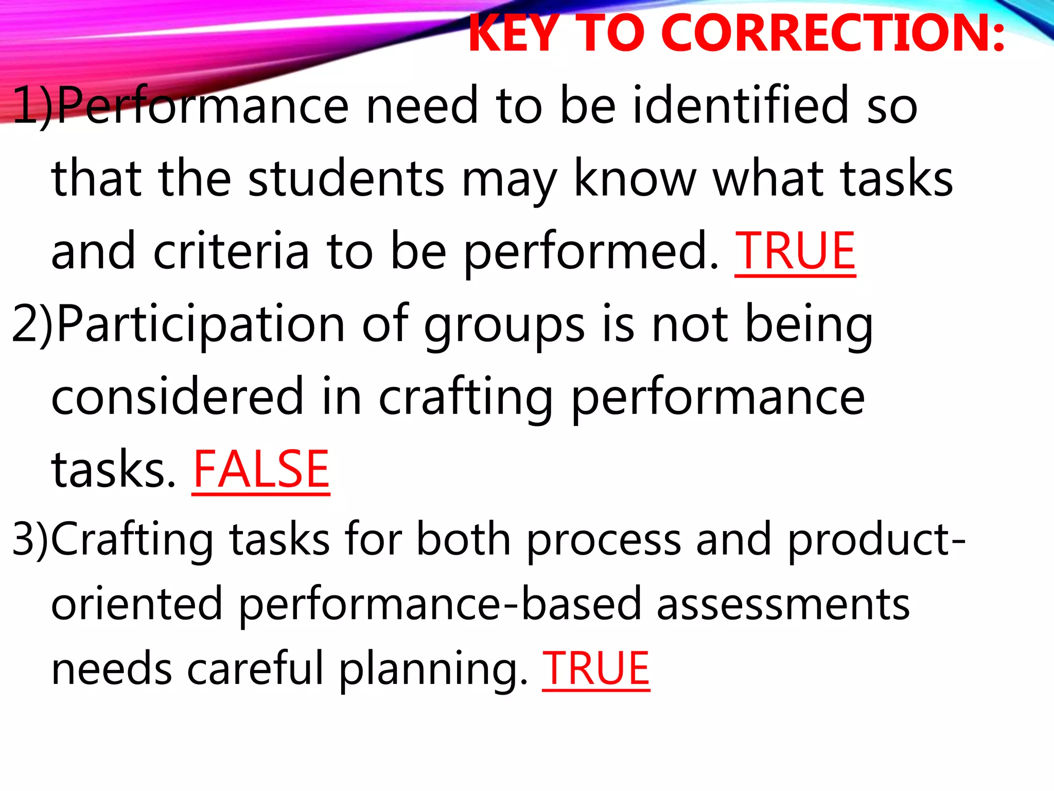 Identifying performance tasks | PPTX