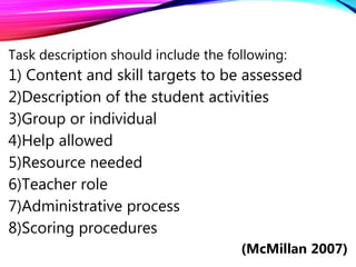 Identifying performance tasks | PPTX