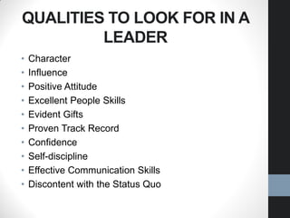 Identifying potential leaders ppt | PDF