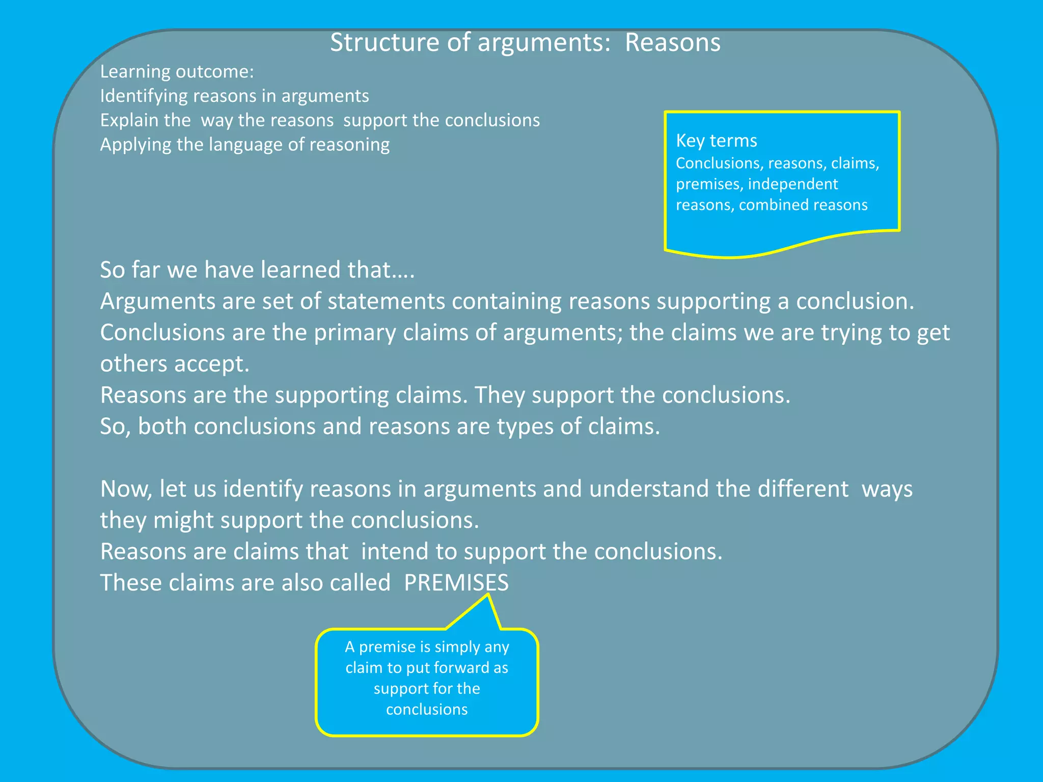 Identifying Reasons in Arguments | PDF