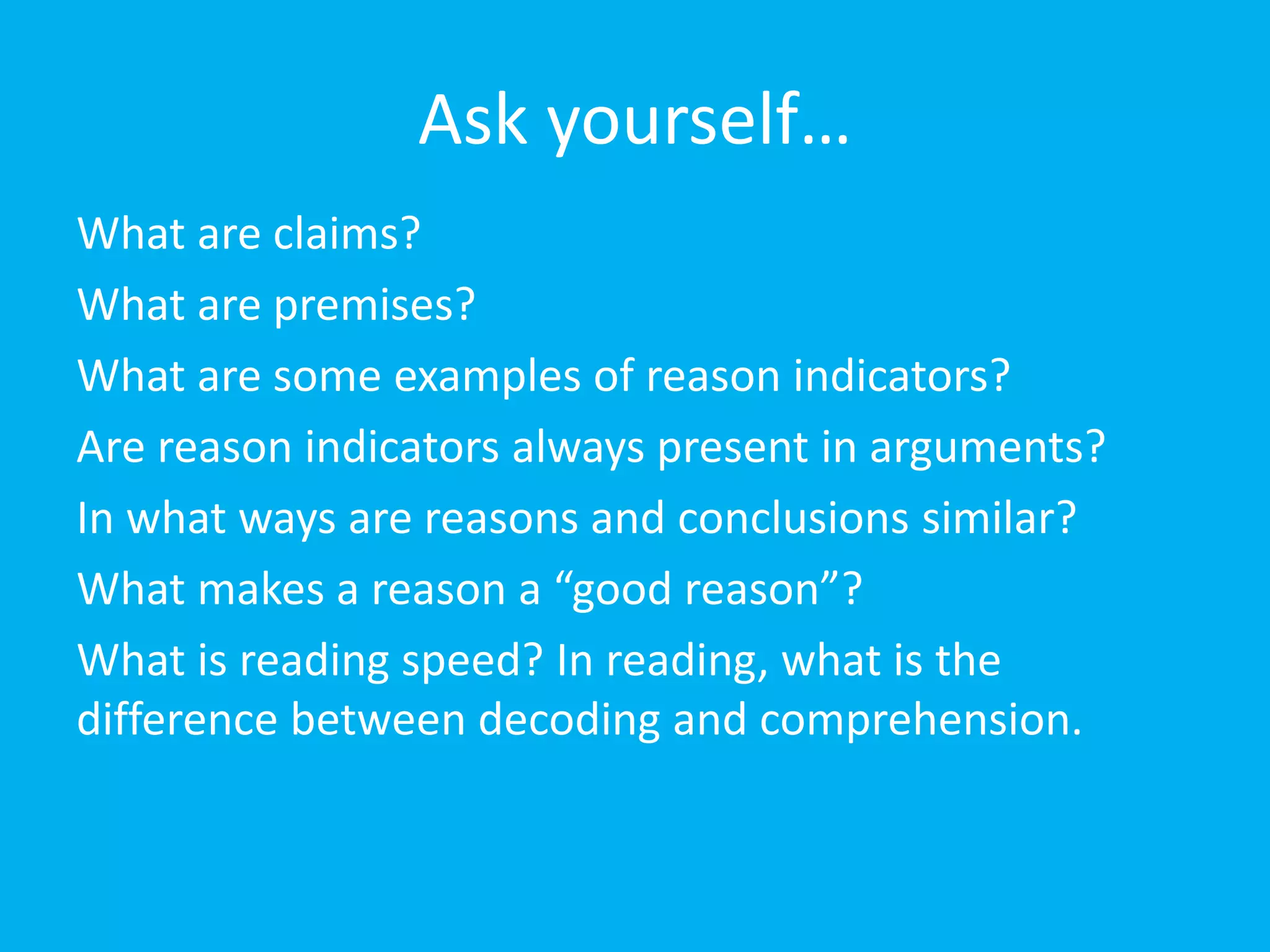 Identifying Reasons in Arguments | PDF