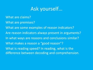 Identifying Reasons in Arguments | PDF