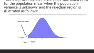 Identifying Rejection Region and Hypothesis Testing on the.pptx
