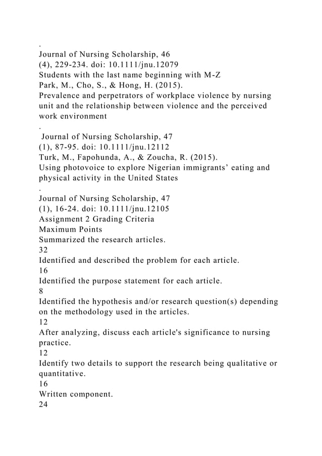 Identifying Research ComponentsThe focus of this week’s assignment.docx