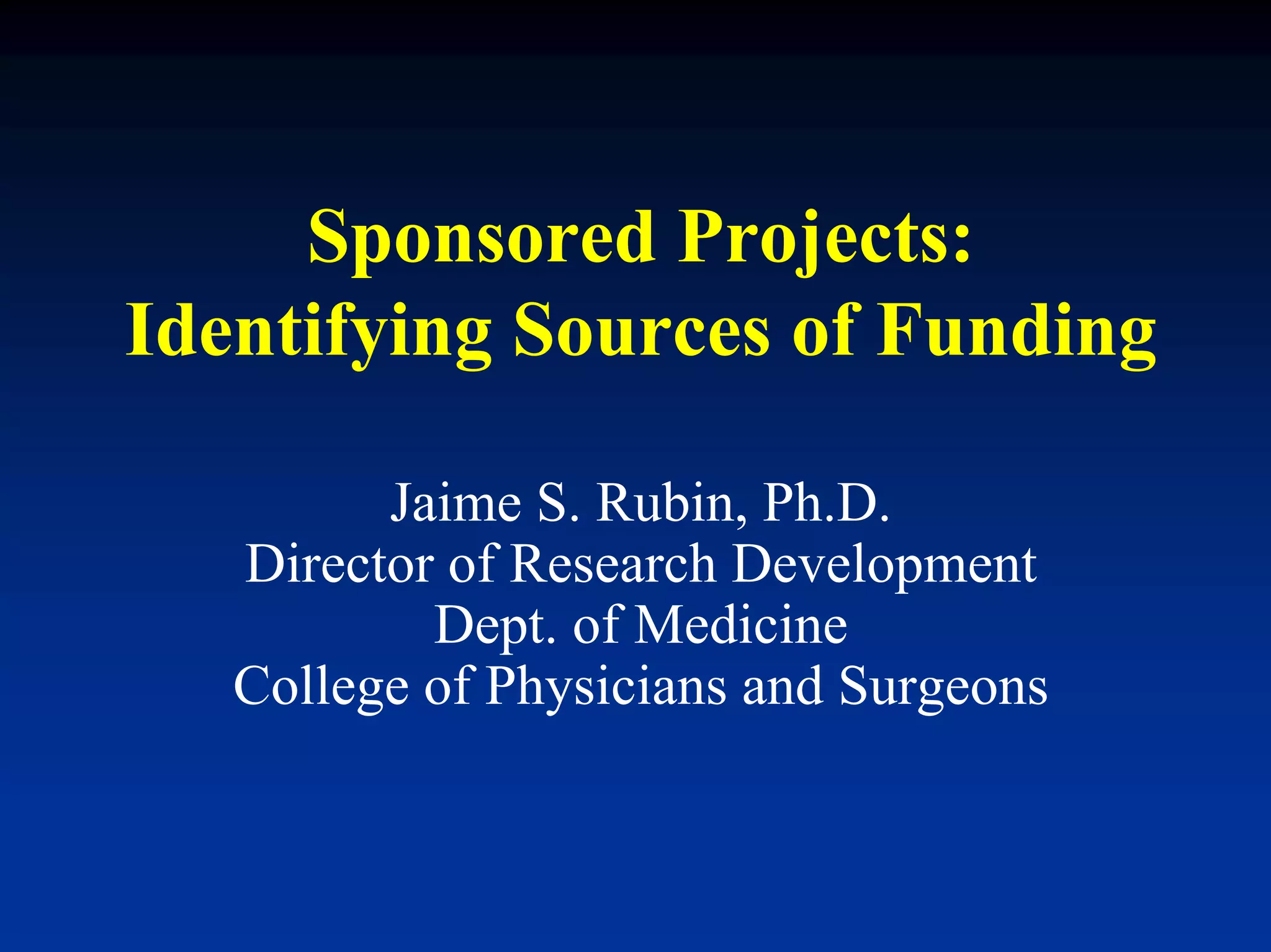 identifying research funding.pdf | Financial Assistance | Personal Finance