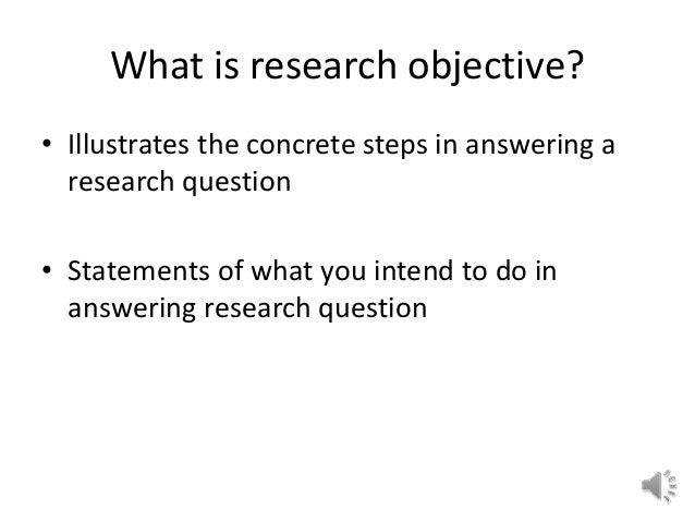 writing your research objectives