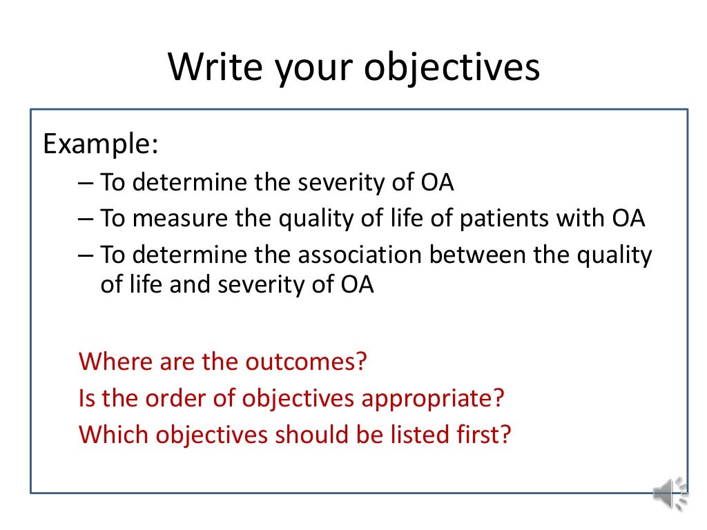 writing your research objectives