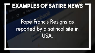 Identifying satirical source from good source | PPT