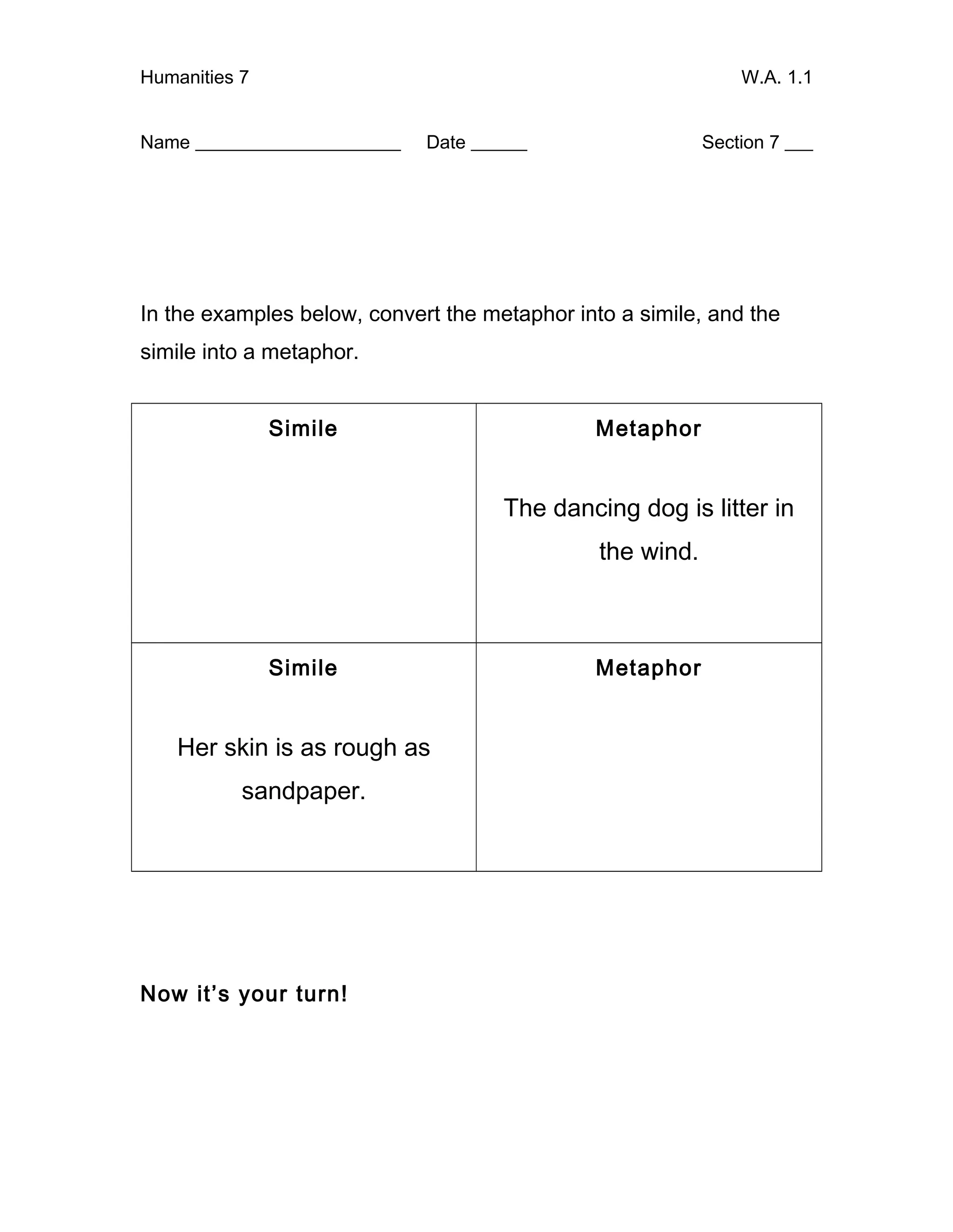 Identifying similes and metaphors | PDF
