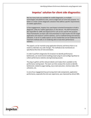 Identifying Software Performance Bottlenecks Using Diagnostic Tools- Impetus White Paper | PDF