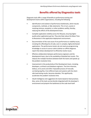 Identifying Software Performance Bottlenecks Using Diagnostic Tools- Impetus White Paper | PDF
