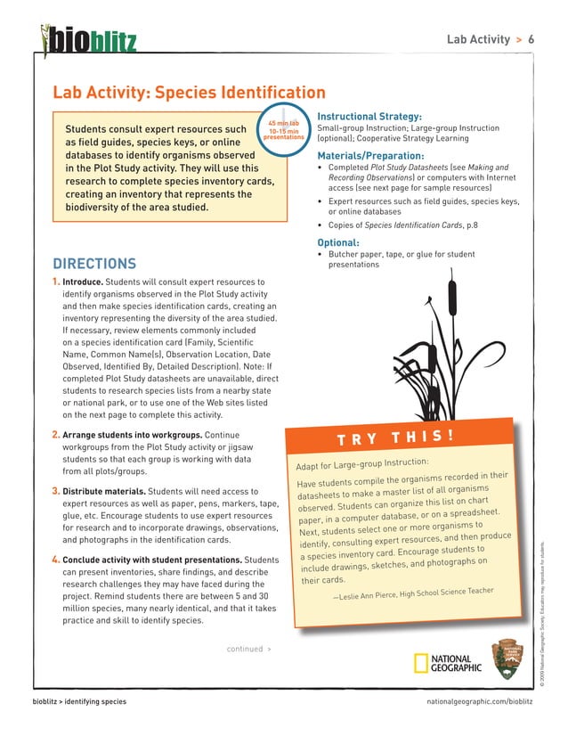 Identifying Species Educator\'s Resource | PDF