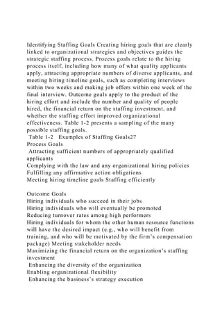 Identifying Staffing Goals Creating hiring goals that are clearly .docx