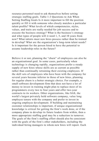 Identifying Staffing Goals Creating hiring goals that are clearly .docx