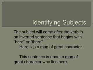 Identifying subjects | PPT