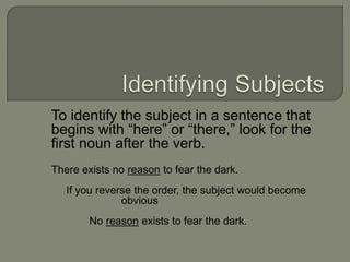 Identifying subjects | PPT