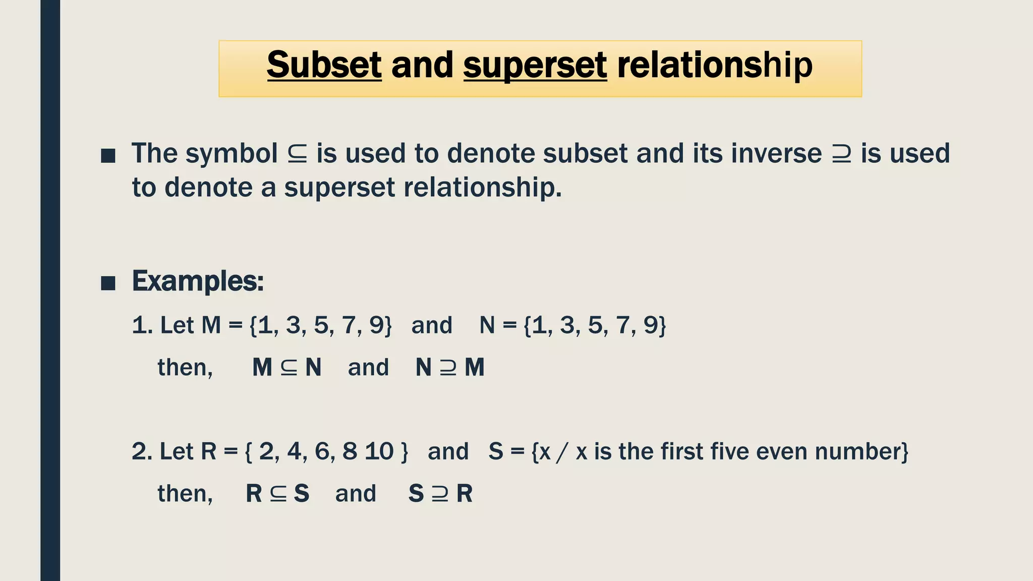 Identifying subsets of a set | PPTX