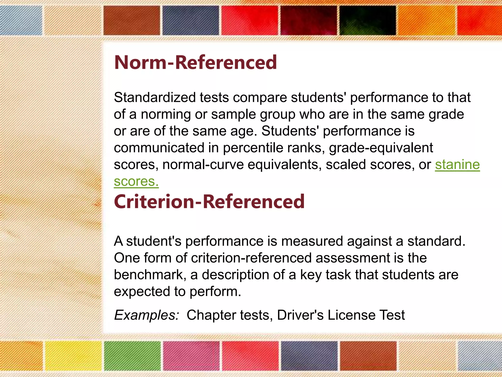 Identifying Test Objective (Assessment of Learning) - CES report 011114 ...