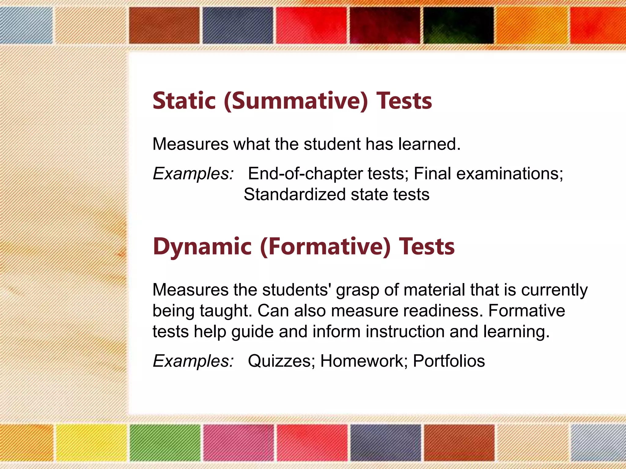 Identifying Test Objective (Assessment of Learning) - CES report 011114 ...
