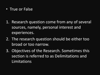 Identifying the inquiry and stating the problem(Practical Research) | PPTX