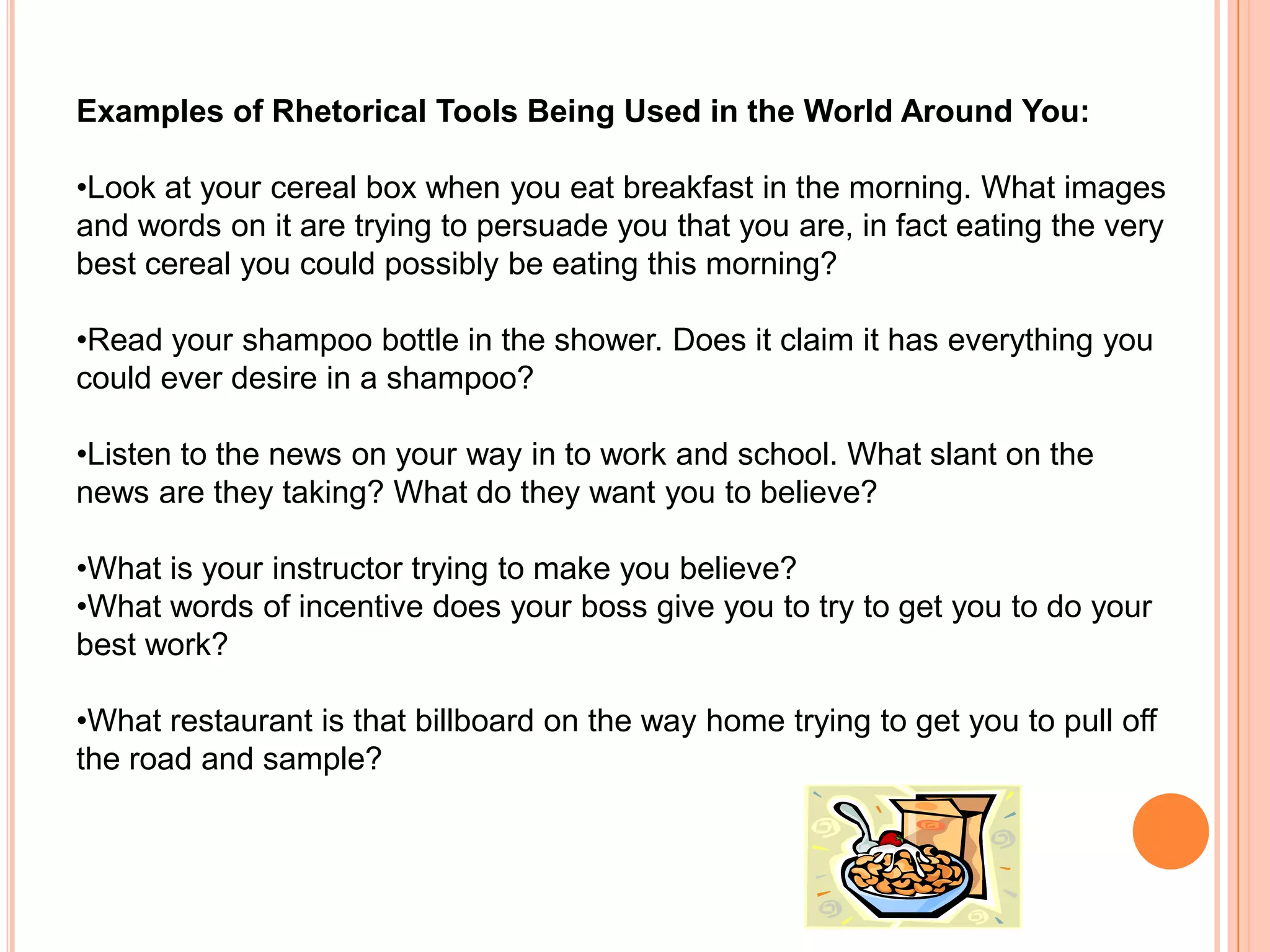 Identifying the rhetorical tools of ethos, logos | PPTX