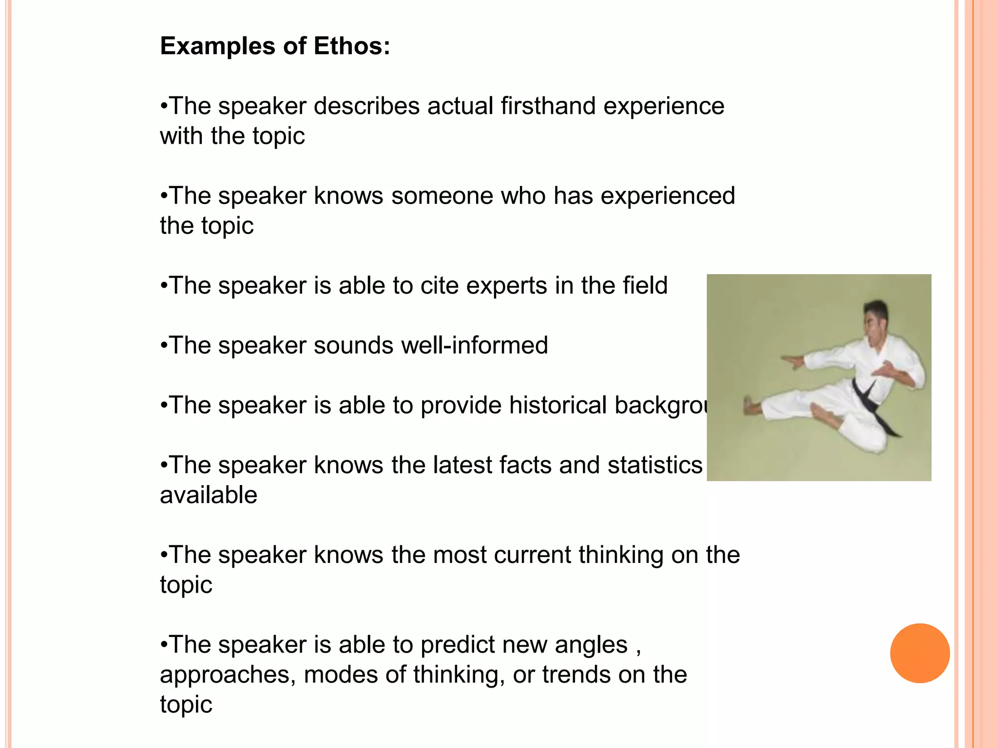 Identifying the rhetorical tools of ethos, logos | PPTX