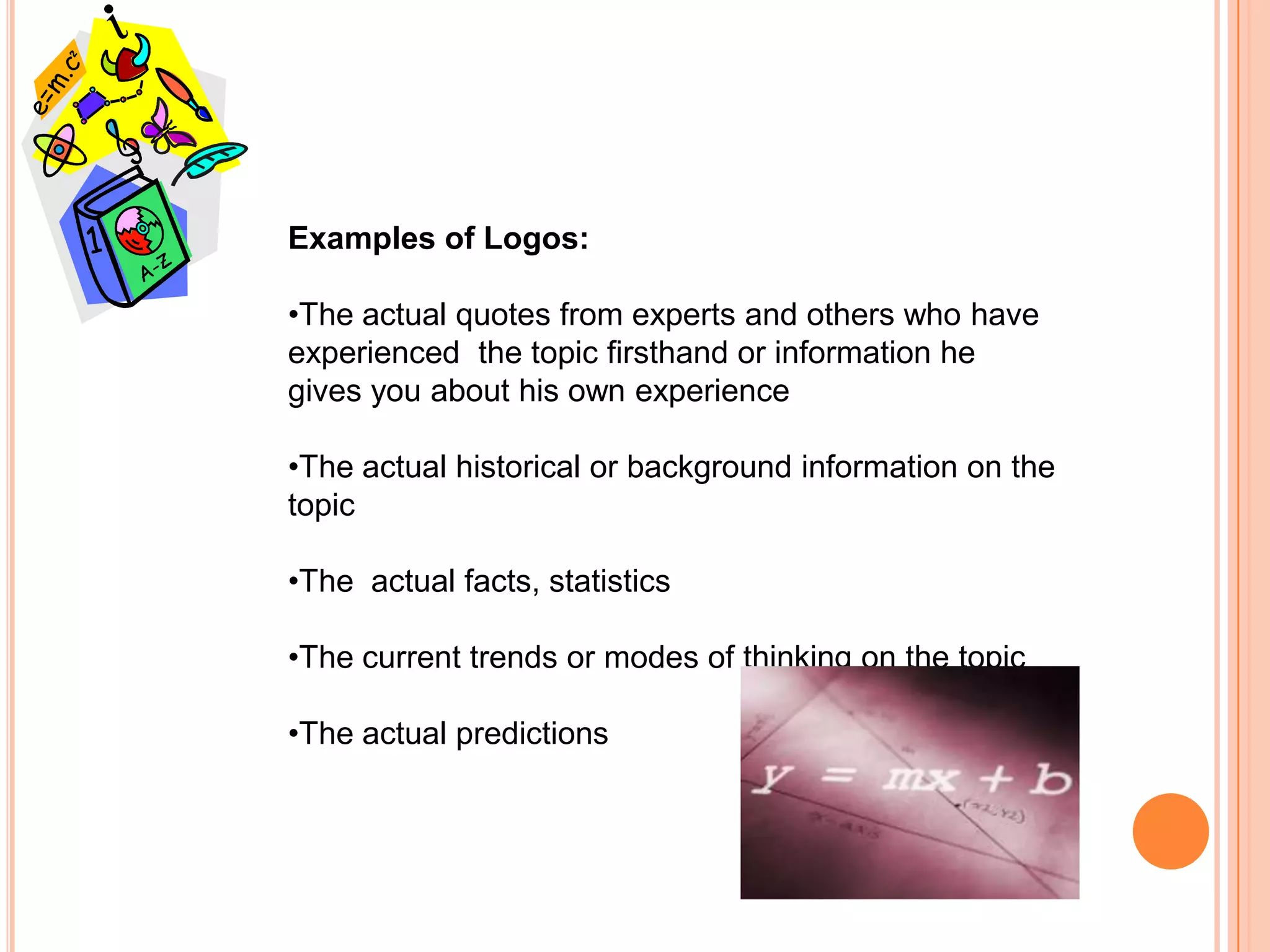 Identifying the rhetorical tools of ethos, logos | PPTX