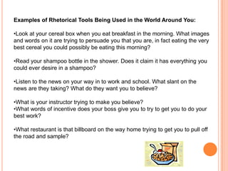 Identifying the rhetorical tools of ethos, logos | PPTX
