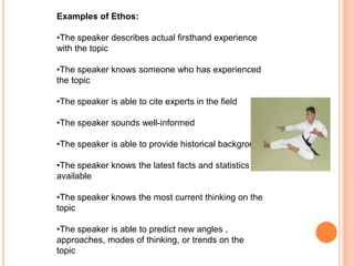 Identifying the rhetorical tools of ethos, logos | PPTX