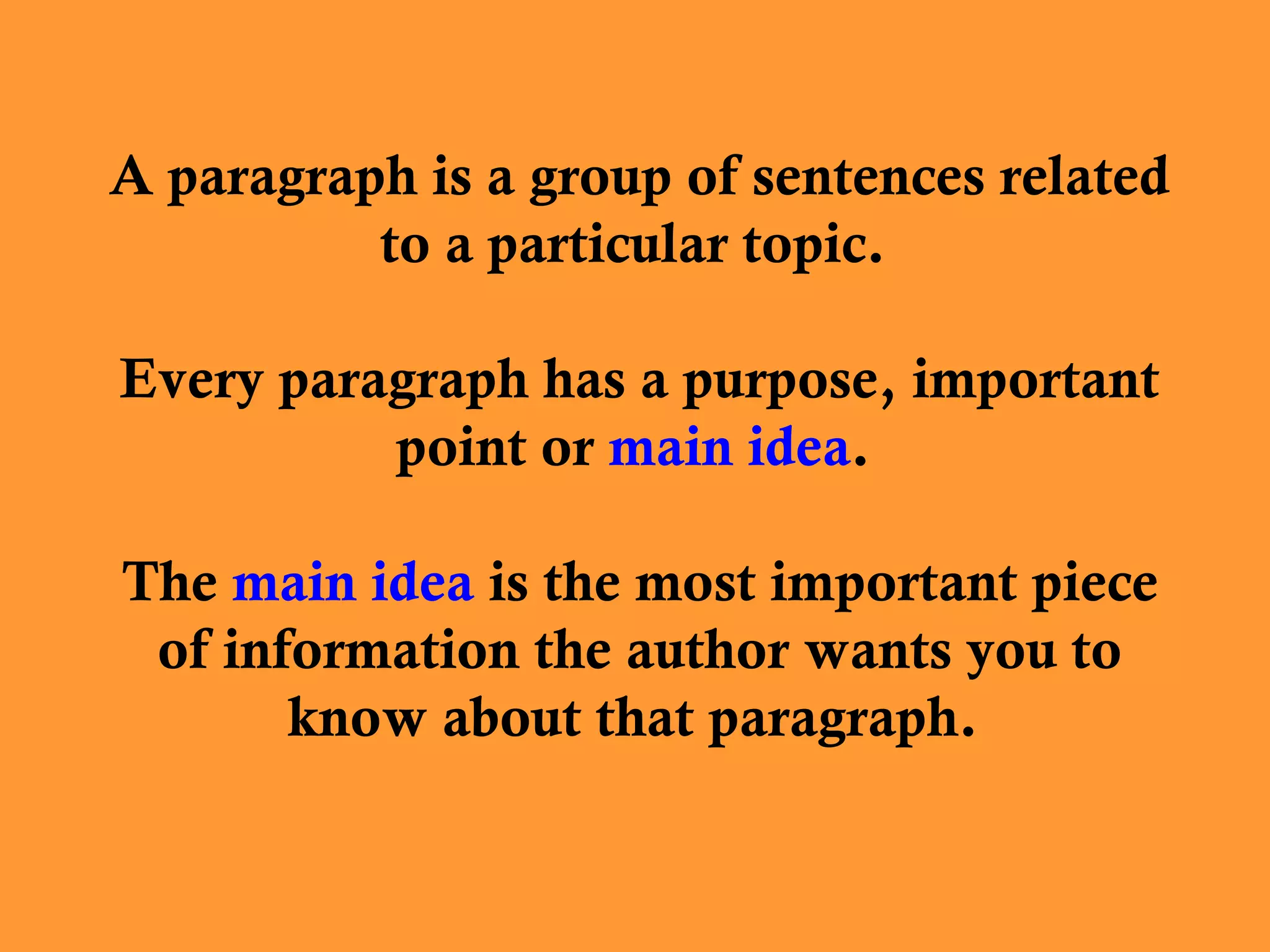 Identifying Topics, Main Ideas, and Supporting Details | PPT
