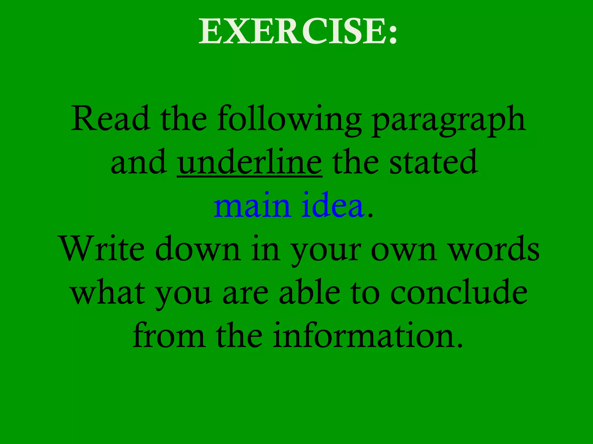 Identifying Topics, Main Ideas, and Supporting Details | PPT