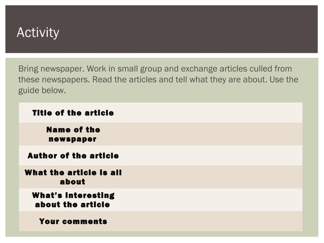 Identifying topics, main ideas, and supporting details | PPT