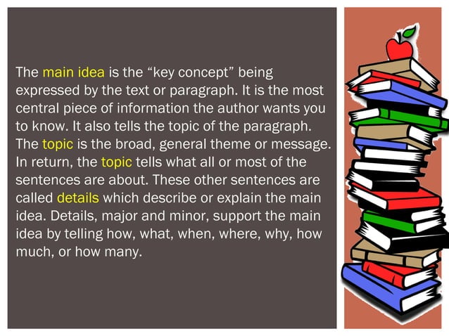 Identifying topics, main ideas, and supporting details | PPT
