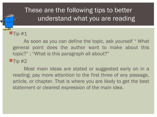 Identifying topics, main ideas, and supporting details | PPT