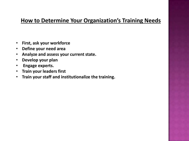 Identifying training needs | PPTX