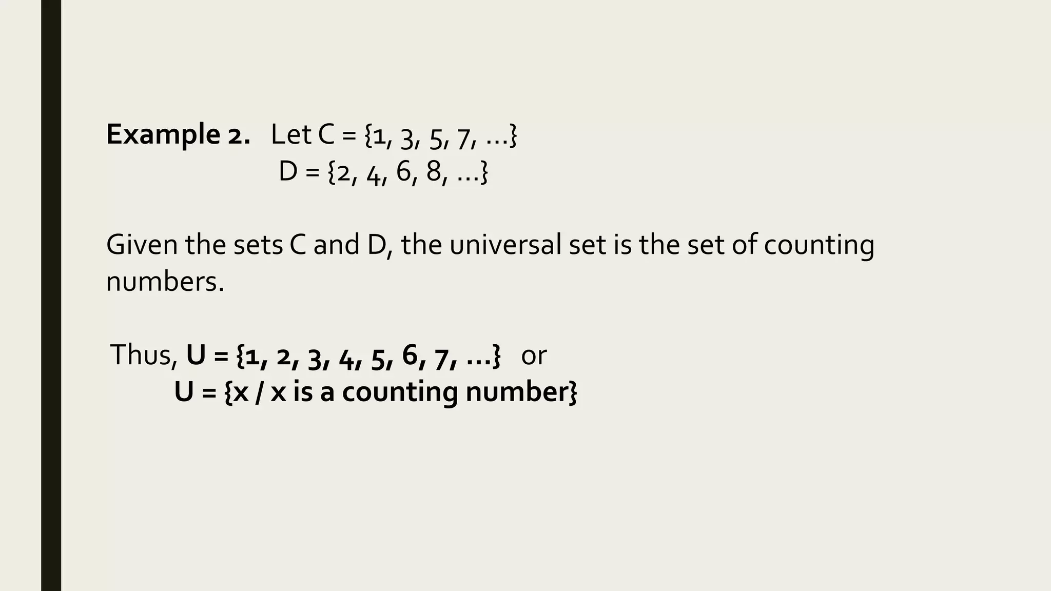 Identifying Universal, Equal And Equivalent Sets, | Pptx