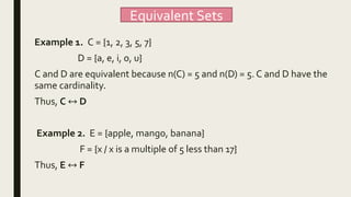 Identifying Universal, Equal And Equivalent Sets, | Pptx